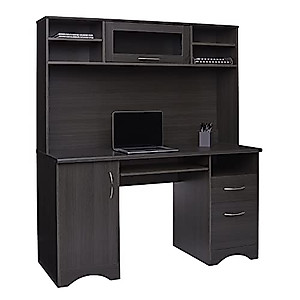 Realspace® Pelingo 56"W Desk with Hutch, Dark Gray