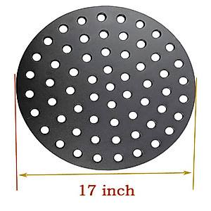 Dongftai 17 inch Round Cast Iron Fire Grate Replacement Parts for XLarge Big Green Egg,Fire Grate Bottom Grate Grill Parts for Weber 22" Charcoal Grill,XL Big Green Egg Accessories