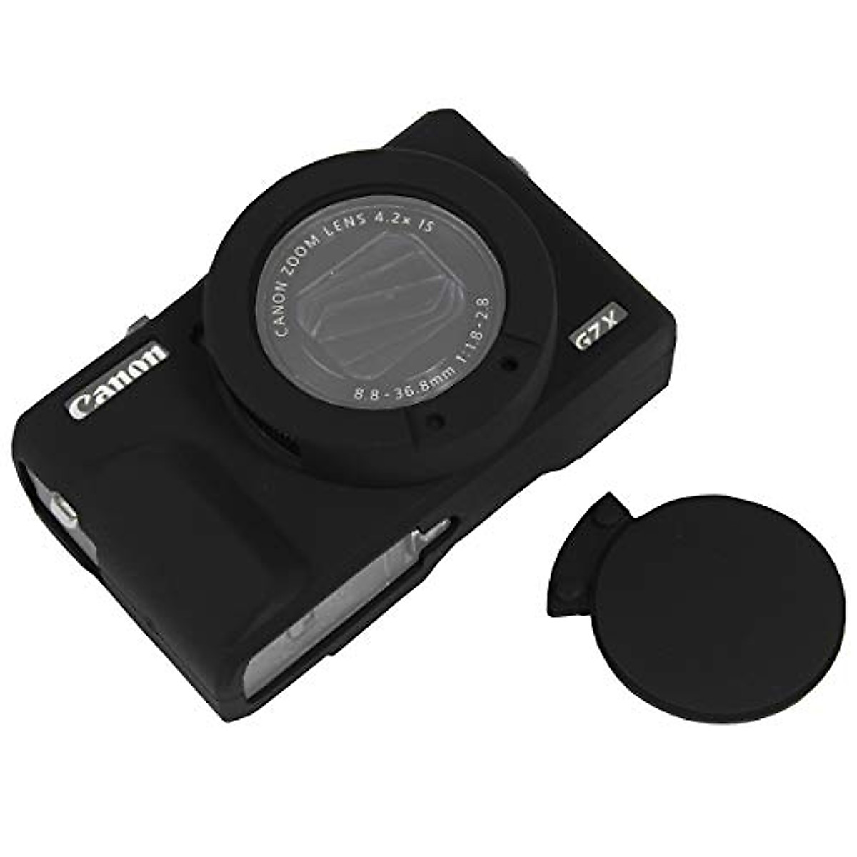 Easy Hood Case for Canon Powershot G7 X Mark III Digital Camera, Soft Silicone Protective Cover with Removable Lens Cover for Canon Powershot G7X Mark III DSLR Camera (Black)