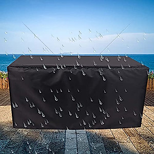 RGRE 48x24x29 in Patio Furniture Cover Waterproof Black, Outdoor Patio Table Covers Rectangular, Garden Furniture Covers Windproof & UV Protection, Outdoor Furniture Cover Set