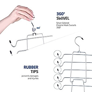 Space Saver Durable Tank Top Hanger & Bra Organizer - Folding Metal Hanger, Multi-Use 16-in-1 Space-Saving Cami & Bra Hangers Great for Lingerie, Bathing suits, Strappy Dresses, Accessories, Tie/Belts