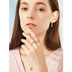 SILVERCUTE Cute Silver Initial Ring Open Adjustable Women Stackable Rings|925 Sterling Silver A-Z 26 Letters Initial Name Rings for Women(Alpahbet A)