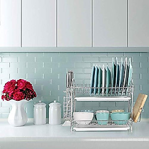SDGH Stainless Steel Dish Rack - Double-Layer Multi-Function Dish Rack Drain Rack