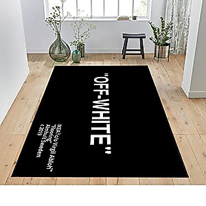 Keep Off, Popular Rug, Home Decor Rug, Themed Rug, Office Carpeting, Black and White Rug e721 (3.2x4.6 feet - 100x140 cm)