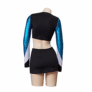 MyheroCos Maddy Perez Cheerleader Outfit Women's Crop Top with Mini Skirt High School Cheerleading Costume-XS