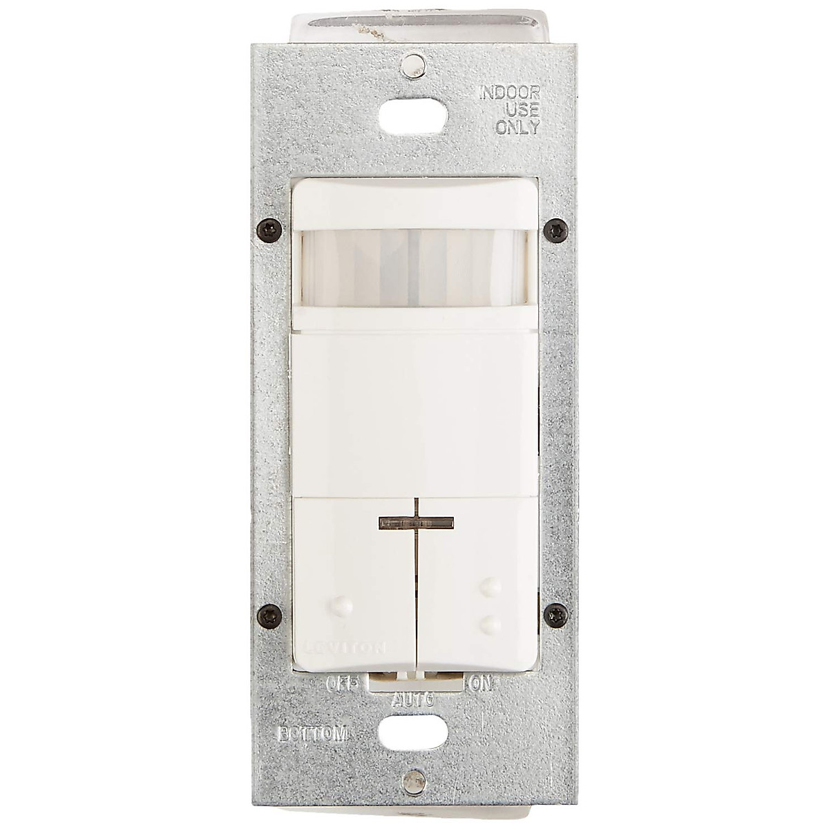 Leviton ODS0D-IDW Dual-Relay, Decora Passive Infrared Wall Switch Occupancy Sensor, 180 Degree, 2100 sq. ft. Coverage, White