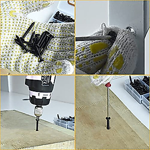 VIGRUE 310 Pcs #6 1/2'' to 1'' #8 1/2'' to 1-1/2'' Wood Screws Black Oxide Coated Stainless Steel Flat Head Phillips Drywall Screw Assortment Kit, Self Tapping Screws Kit in 8 Sizes