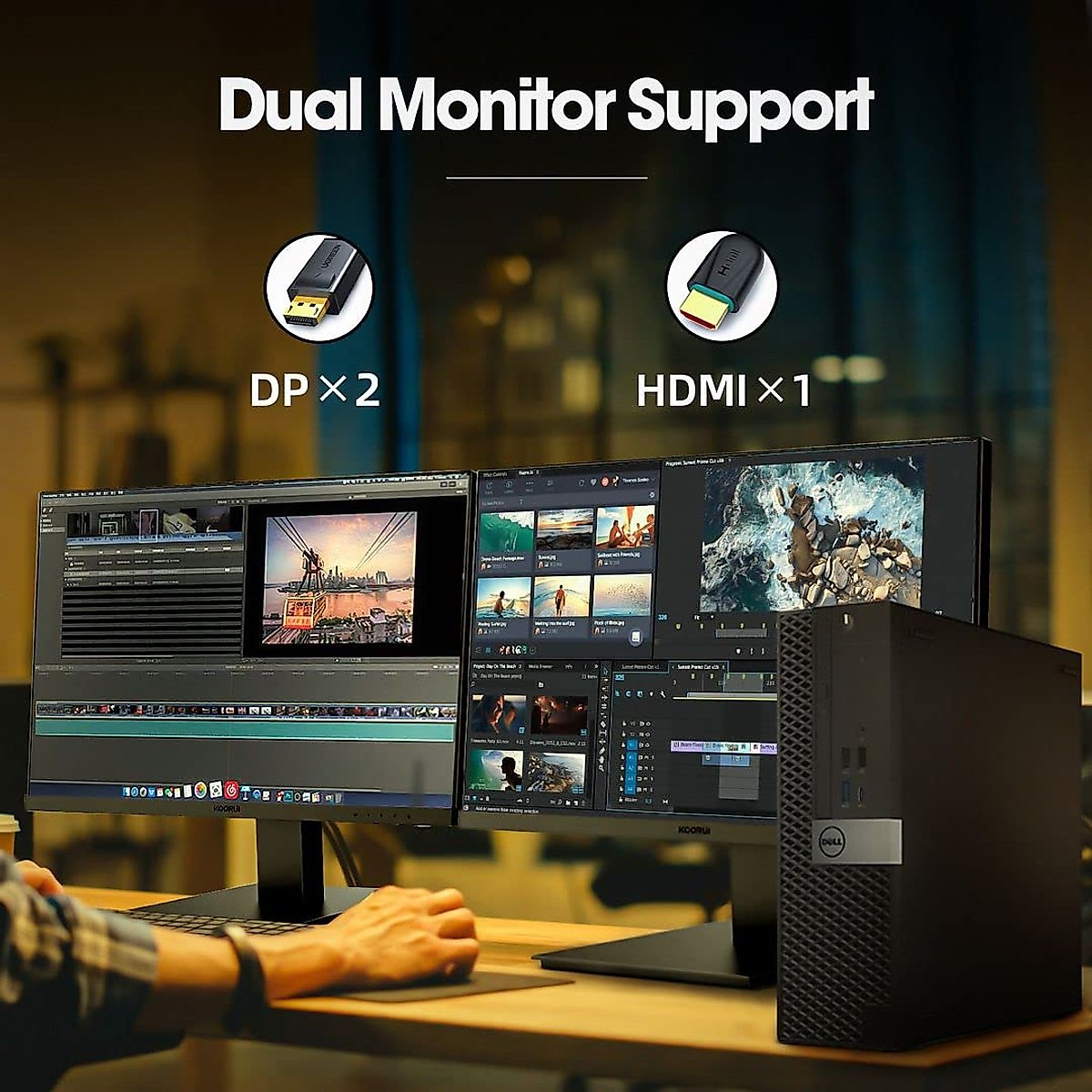 Dell OptiPlex 5050 Desktop Computers PC i7-7700 3.6GHz, 32GB Ram 1TB M.2 NVMe SSD+2TB HDD, AX200 Built-in WiFi 6, Bluetooth 5.2 HDMI, Dual Monitor Support, RBG Speaker, Refurbished Computer(Renewed)