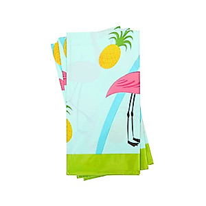Juvale 3-Pack Flamingo Tablecloth for Pineapple Birthday Decorations, Plastic Table Cover for Tropical Hawaiian and Flamingo Party Supplies, Summer Pool Party (54x108 Inches)