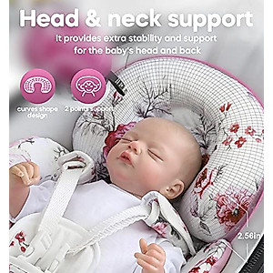 Mamatepe Infant Insert Compatible with 4moms Mamaroo RockaRoo & Graco DuetSoothe Swing, Reversible Newborn Insert Head & Body Support Cushion,Breathable Soft Fabric, Machine Washable, Blush Pink, 1Pcs