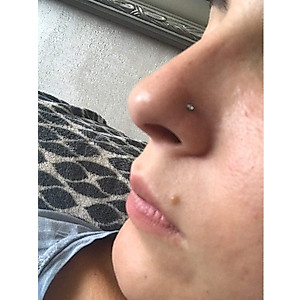 D.Bella Nose Rings 10Pcs 18G Nose Screw Rings Studs Surgical Steel Piercing Jewelry 2mm Clear CZ Silver