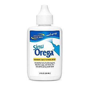 NORTH AMERICAN HERB & SPICE SinuOrega - 2 fl. oz. - All-Natural Nasal Spray - Oregano Oil & Sage to Support Healthy Sinus Response - Non-GMO, Alcohol Free, No Chemical or Synthetic Additives