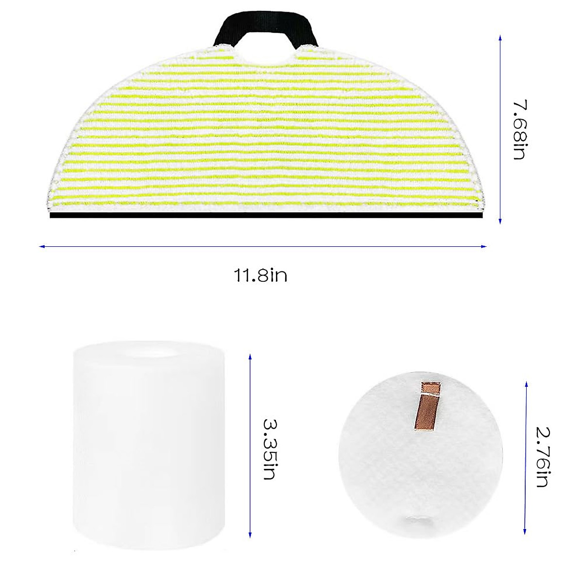 SACLMD RV2610WA AV2610WA Microfiber Vacuum Mop Replacement Pad, Shark Compatible RV2610 WA RV2620WA RV2410WD AV2610WA AI Ultra 2-in-1 Robot Vacuum Cleaner Set, 15-Piece Set, green, SDJ0502