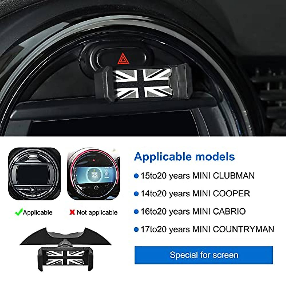 Hesanzol Car Phone Holder for Mini Cooper S Jcw One F54 F55 F56 F57 F60, Fit for 2014-2020 Mini Cooper Central Control Screen