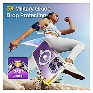 VANMASS Latest Upgraded for iPhone 14 Pro Max Phone Case MagSafe with Stand - Anti-Yellowing - Ultra Clear, Non-Slip, Drop Protection & Shockproof Phone Case for iPhone 14 Pro Max (ONLY) - Clear