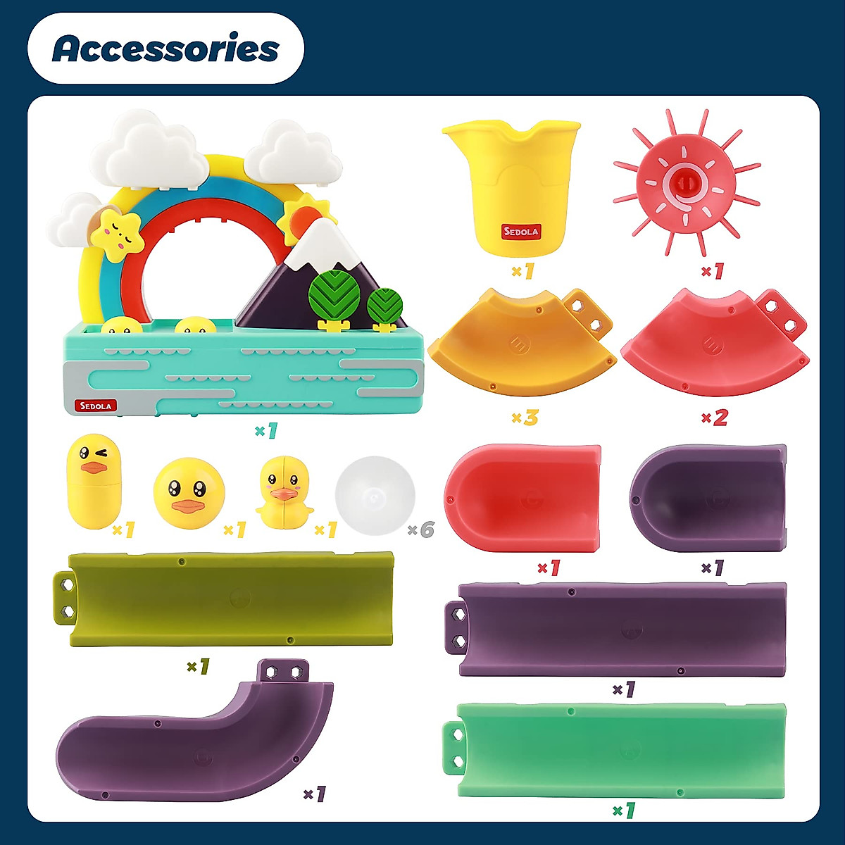 Zalmoxe Boon Building Pipes Bath Toys Assemble Set with Light and Music Baby Bath Toys Floating Duck Shower Games with Suction Cups As Birthday Festival Gifts for Bath Toys for Toddlers 1-3