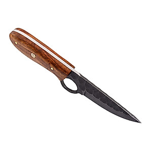 HANDCRAFT GOODS Handmade Hunting Knife with Leather Sheath Fixed Blade Bushcraft Knife1095 Carbon Steel knife-Camping knife Skinner Knife for Men
