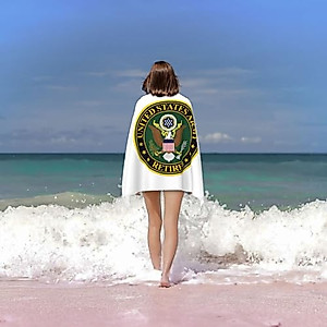Army Retired Beach Towel Absorbent Bathroom Towels Microfiber Beach Towels Oversized Super ​32x52 Inch
