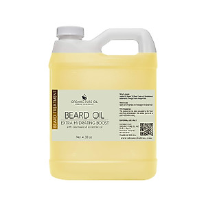 Sandalwood Beard Oil - Natural, Non-GMO, Facial Hair Hydrating & Conditioning Oil Blend - 32 oz - Bulk Sized, Promoting Growth and Silky Smooth Hair - Jojoba, Argan & More!