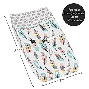 Feather Collection Girls Baby Changing Pad Cover