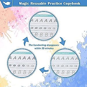 Hokeep Magic Practice Copybook For Kids Handwriting Practice Drawing Book Calligraphy Pens Set For Education Supplies Preschool Workbooks Age 3-5 (Extra Large)