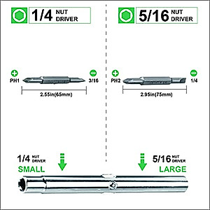 Amazon Brand - Denali 6 In 1 Multi-Bit Screwdriver/Nut Driver, Multicolor(Silver, Northern Glow Green, Grey)