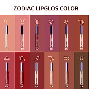 BestLand 12Pcs Matte Lipstick Lip Makeup Kit, Velvety Liquid Lipstick Waterproof Long Lasting Durable Nude Zodiac Signs Lip Gloss Beauty Cosmetics Gift Box Makeup Set Kit (12 Piece Set)