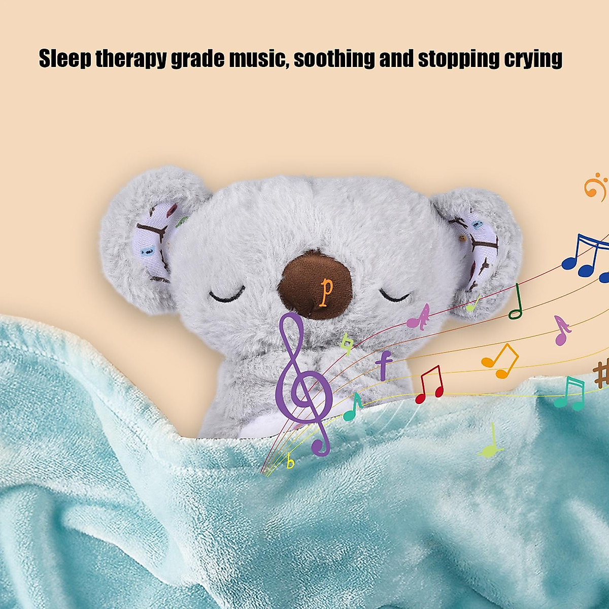 The Relief Koala, Anxietys Relief Koala Breathing, Breathing Otters Sleep Buddy for Adults, Sleeping Koala Plush Breathing, 2024 New Calming Koala, Adjustable Music