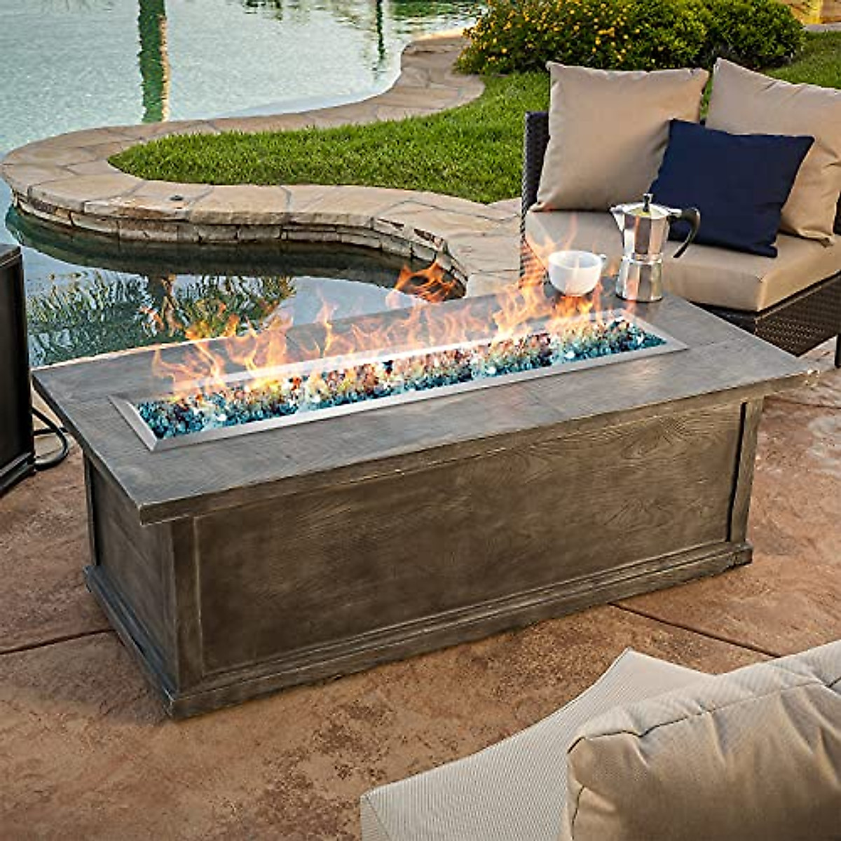 Stanbroil Stainless Steel Linear Trough Drop-in Fire Pit Pan and Burner 72 x 6-Inch