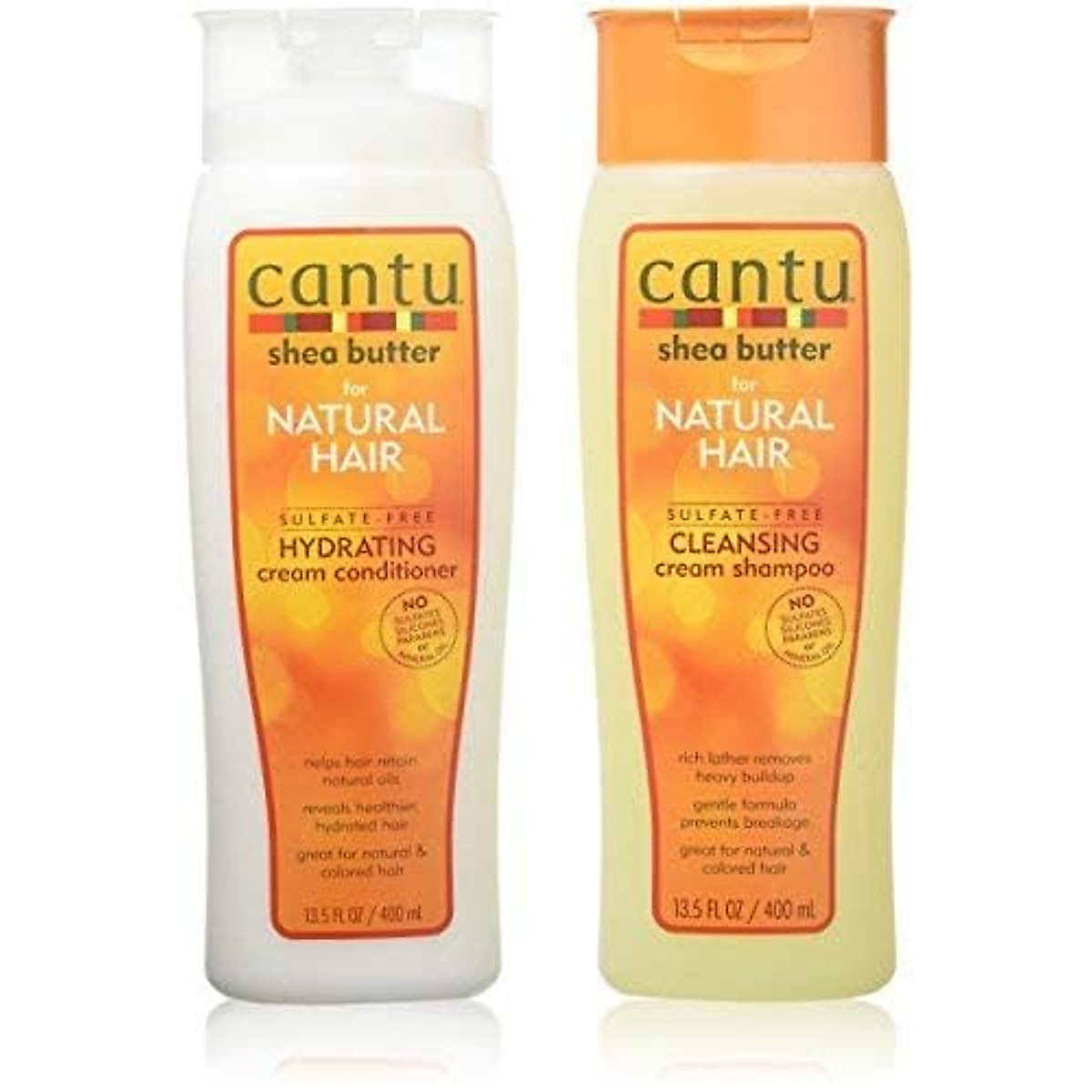 Cantu Shea Butter Cleansing Shampoo + Hydrating Conditioner 13.5 Fl Oz (Pack of 2)