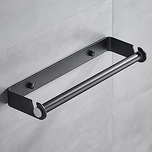 YOTWENK Paper Towel Holder Under Cabinet for Kitchen,Wall Mount Paper Towel Holder Paper Roll Holder,Self Adhesive or Screw Mounting Paper Towel Holder Wall Mount for Kitchen, Pantry (Black)