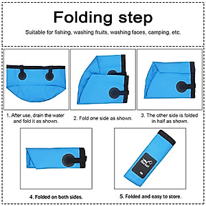 AINAAN Multifunctional Collapsible Portable Travel Outdoor Wash Basin Folding Bucket Water Storage Bag for Camping Hiking Travel Fishing Caravan Washing (Blue