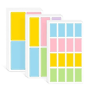 Rectangular Assorted Color Waterproof Removable Labels Self-Adhesive Name Label Stickers for Office School Supplies, Water Bottles, Daycare, Food Containers Classification Mark Name Sticker (260)