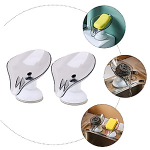 SHOWERORO 2pcs Soap Box Wall Soap Holder Soap Drain Saver Countertop Soap Dish Drain Soap Container Brackets for Shelves Wall Hand Soap Dispenser Foam Big Sucker to Rotate Storage Plastic