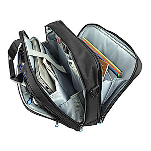 KROSER Laptop Bag 15.6 Inch Laptop Briefcase Laptop Messenger Bag Water Repellent Computer Case Laptop Shoulder Bag Durable Tablet Sleeve with RFID Pockets for Business/College/Women/Men-Black/Blue