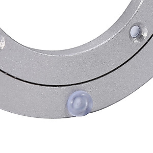 Silver Table Bearing, Heavy Duty Aluminium Alloy Hardware Rotating Turntable Bearing Swivel Plate for Dining-Table (4Inch)