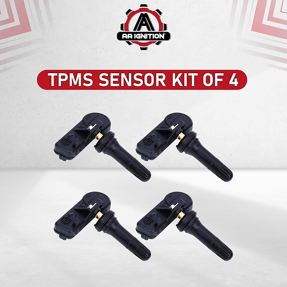 Replacement TPMS Sensor Set of 4 - Compatible with Buick, Cadillac, Chevrolet, GMC, Hummer, Pontiac, Saab, Saturn - Replaces 13598772, 974-009, 13598771-315mhz - Tire Pressure Monitoring System
