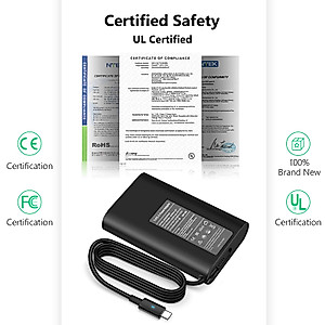 65W 45W USB-C Laptop Charger for Dell Vpro Vostro XPS 13 Chromebook & Latitude Series 5520 7420 7410 5420 5530 3420 e5430 e7430 3330 5570 7390 3410 5500 9315 9300 Type C Power Adapter