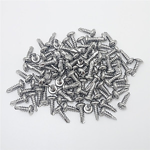 #8 x 1/2" (13mm) 410 Stainless Steel Self Tapping Screws Phillips Pan Head Self Drilling Screws 100 pcs