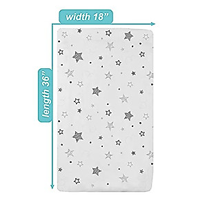 American Baby Company Printed 100% Cotton Knit Fitted 18" x 36" Cradle/Bassinet Sheet - Compatible with Mika Micky Bassinet, Super Stars, Soft Breathable, for Boys and Girls