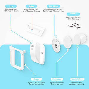 PEEKABOO Baby Proofing Magnetic Cabinet Locks For Babies - Child Locks For Cabinets - (12 Locks 2 Key Set)