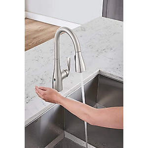 Moen 7594EWSRS Arbor Motionsense Wave Sensor Touchless One-Handle High Arc Pulldown Kitchen Faucet Featuring Reflex, Spot Resist Stainless with Kitchen Soap and Lotion Dispenser