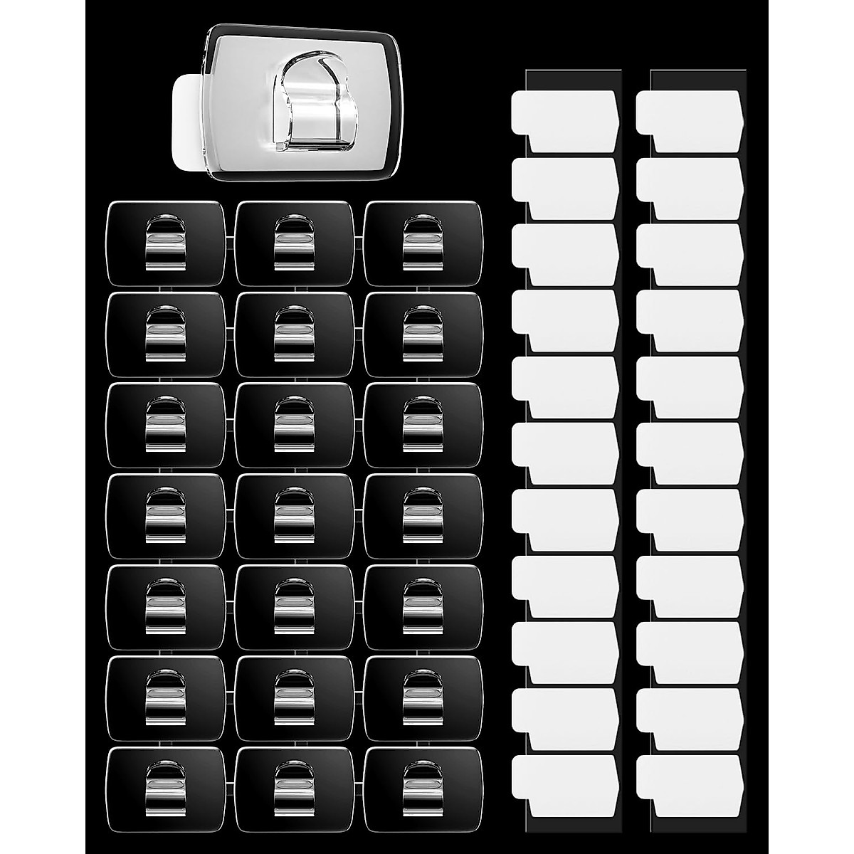 ispneay Mini Light Clips Small Adhesive Hooks: Indoor 100 Clear Mini Clips and 110 Strips for Hanging - Tiny Decorative Wall Hooks for Lights - Christmas Decorations Halloween Decor Small Hooks