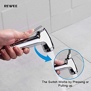 REWEE Handheld Bidet Sprayer for Toilet, Cloth Diaper Sprayer, Portable Toilet, Shattaf with Bidet Hose