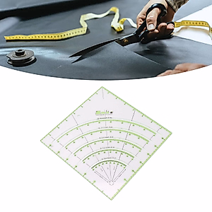 8 Inch Acrylic Quilting Ruler Multifunctional Clear Arcs Fans Quilt Circle Cutter Ruler for Patchwork Sewing Craft Tool