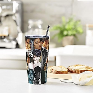 OAEWRE Gong Actors Yoo Stainless Steel Mug Insulated Tumbler Coffee Mugs with Lids and Straw Double Wall Vacuum Cup 20oz