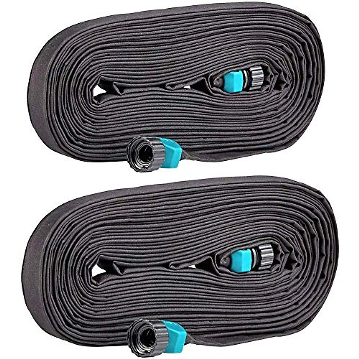 Rocky Mountain Goods Soaker Hose Flat (75’ Pack of 2)- Heavy Duty Double Layer Design - Saves 70% Water - Consistent Drip Throughout Hose - Leakproof Guarantee - Garden/Vegetable Safe