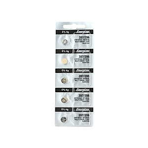 Energizer 397/396 (SR726SW, SR726W) Silver Oxide Watch Battery. On Tear Strip
