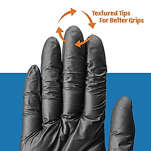 Care Plus Medical Exam Nitrile Gloves Small Black, Latex Free Powder Free, Non Sterile Exam, Food Safe, Mechanic, 100 Count