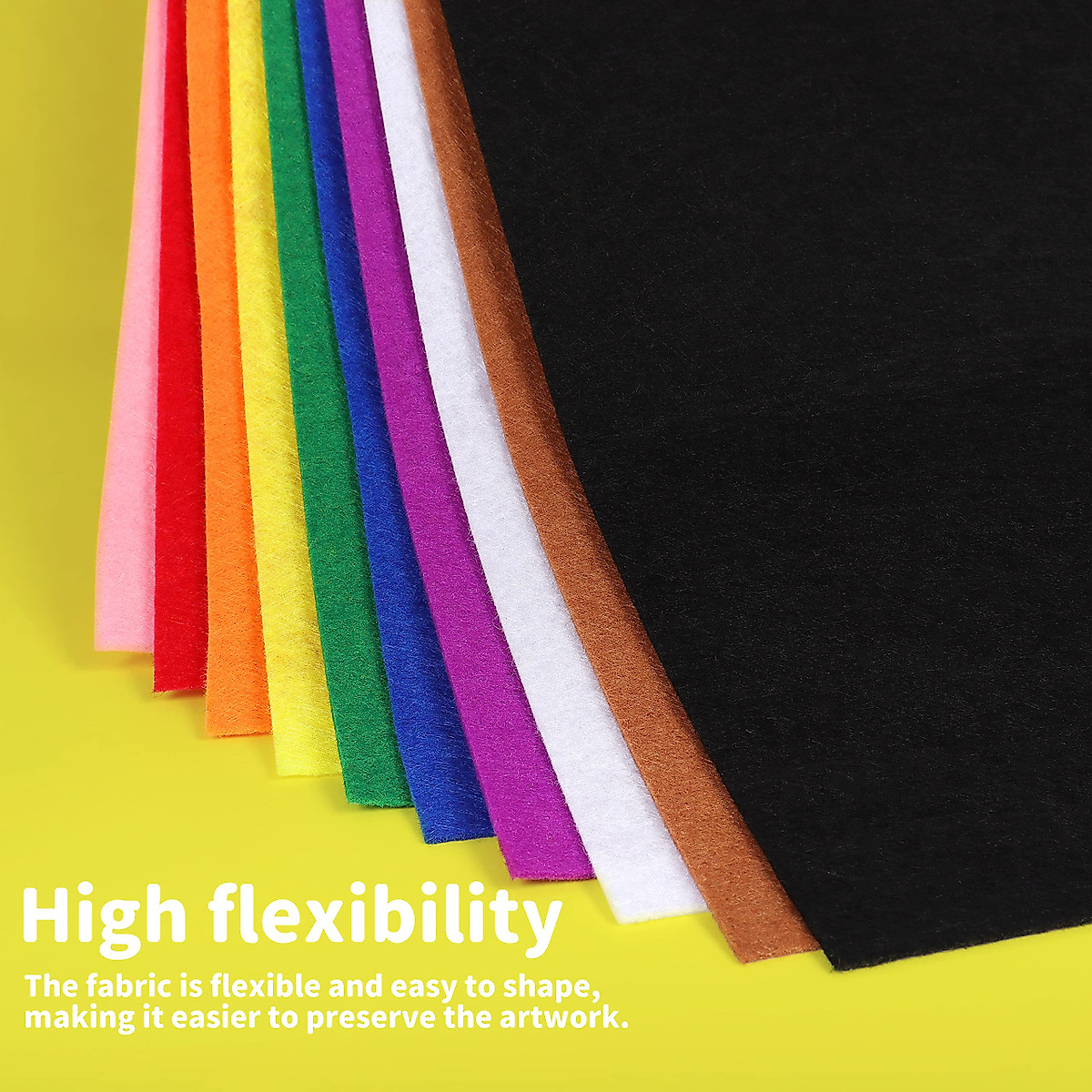 Large Stiff Felt Sheets Bundle: LOTOFUN 10pcs 8x35Inch Assorted Rainbow Color Felts Sheet for Kids Crafts Squares Nonwoven Patchwork DIY Sewing